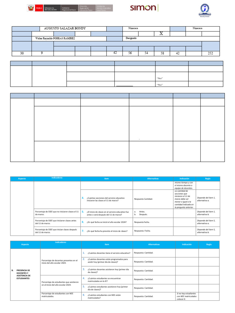 Inst-256 Ficha Monitoreo Biae 2024 Fase 2 - Ugel Pasco | PDF