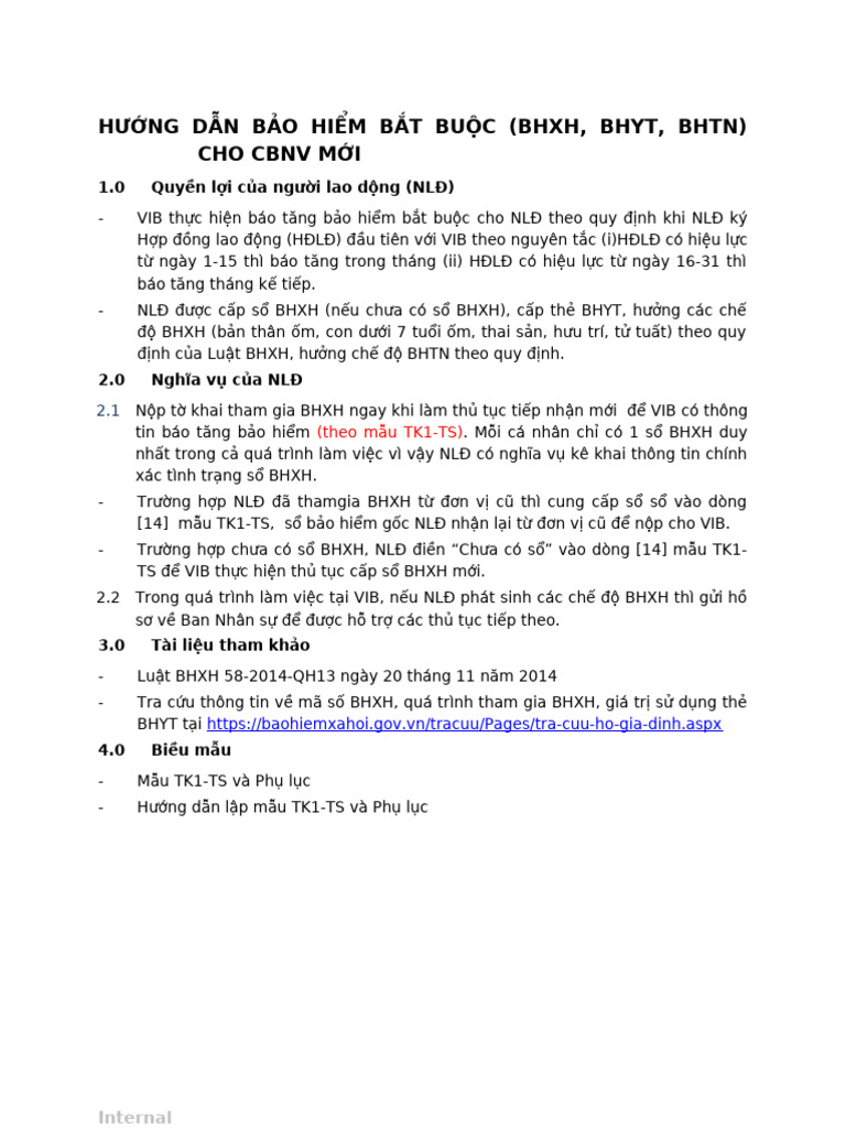 Huong Dan Ho So BHXH | PDF