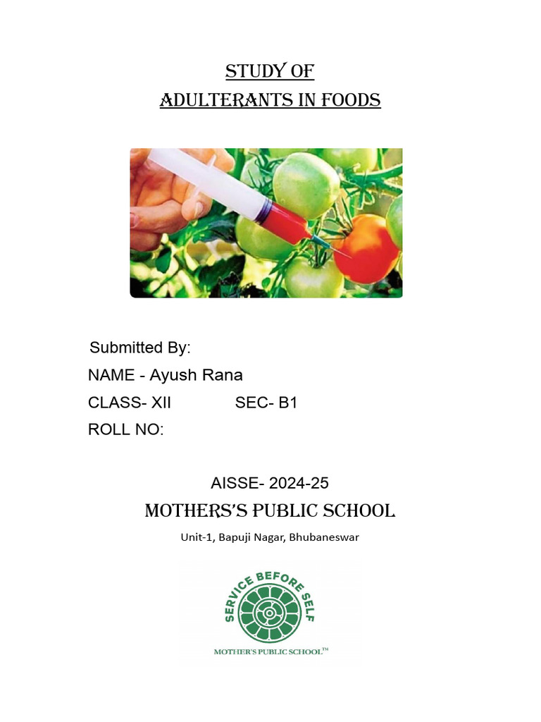 chemistry project | PDF | Food Safety | Foodborne Illness