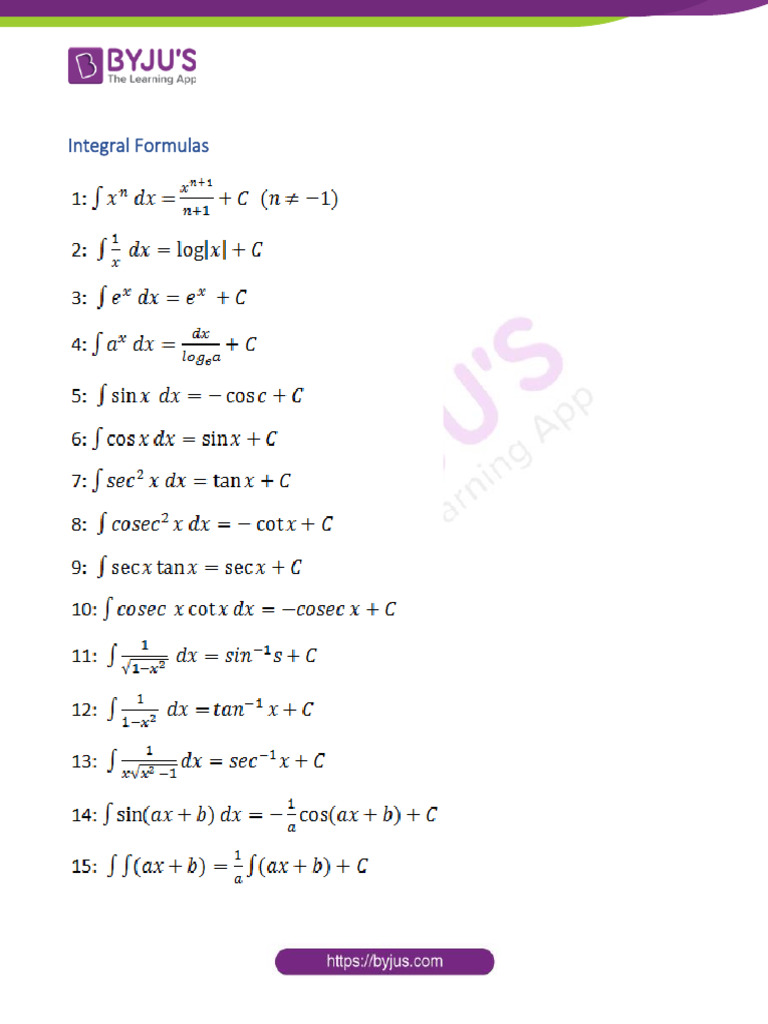 Integral Formulas | PDF