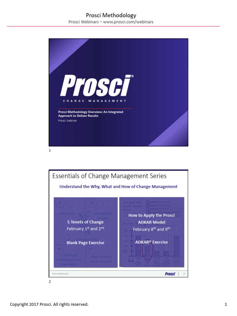 Prosci Methodology Overview 2017 | PDF | Change Management | Methodology