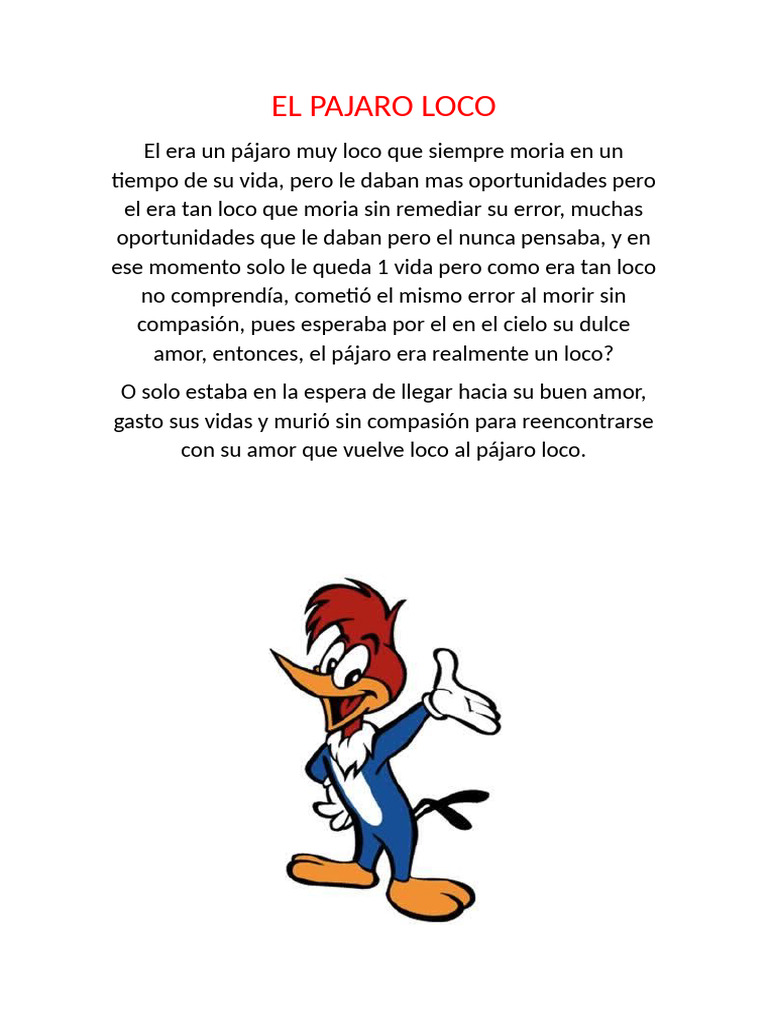 El loco destino del pájaro enamorado | PDF | Clásicos | Ficción general