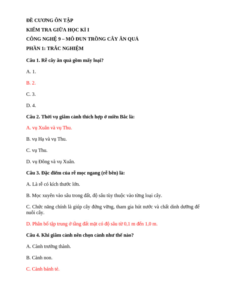 (CN9) ĐỀ CƯƠNG ÔN TẬP GHK1 | PDF