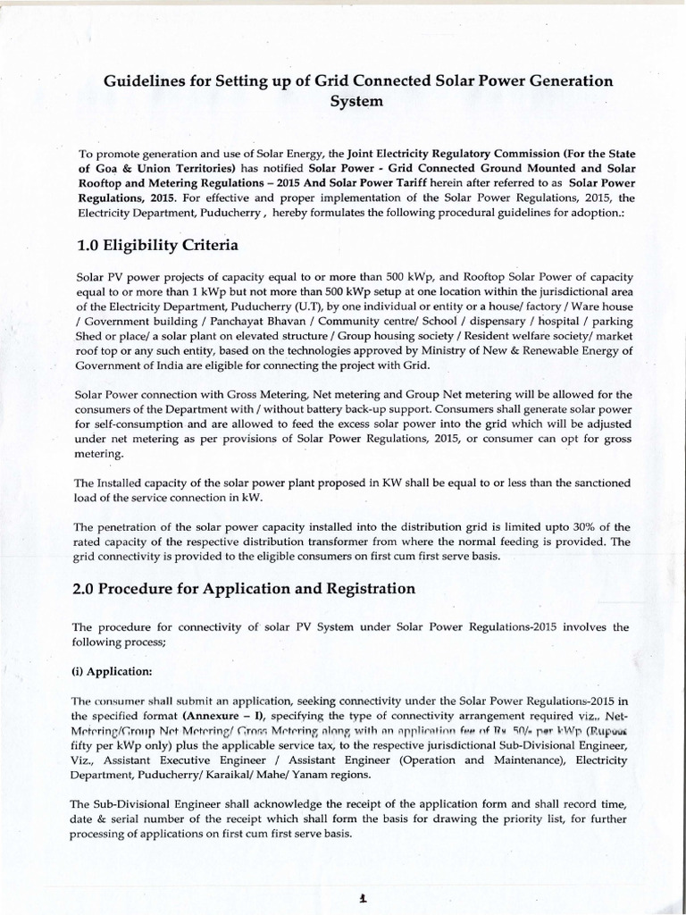 Guidelines PED | PDF | Solar Power | Electrical Grid