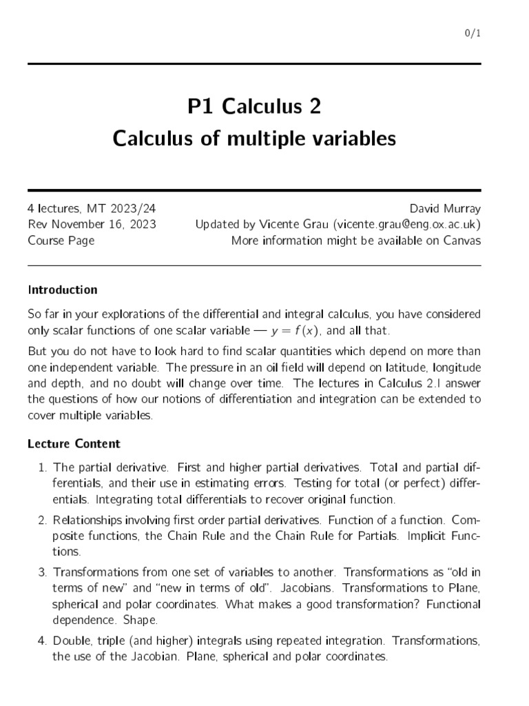 Calculus 2 | PDF | Derivative | Calculus