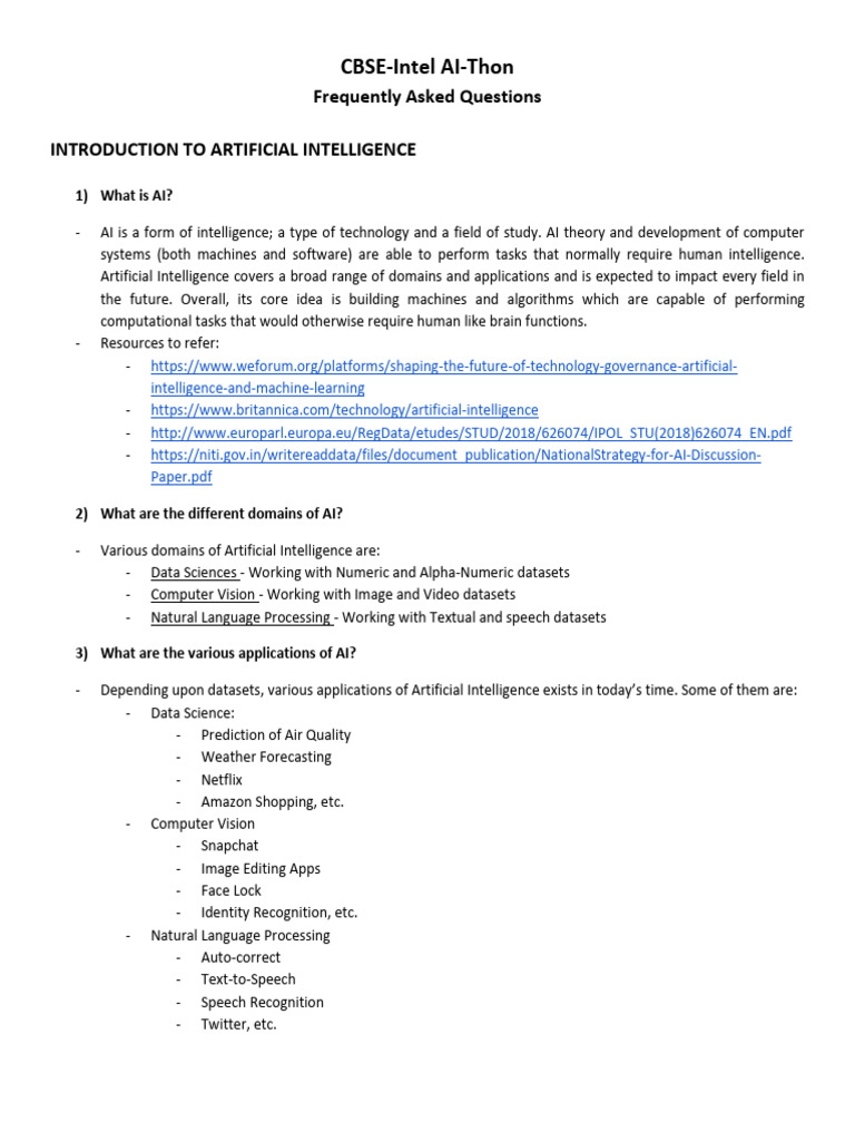 AI Questions and Answers | PDF | Artificial Intelligence | Intelligence ...