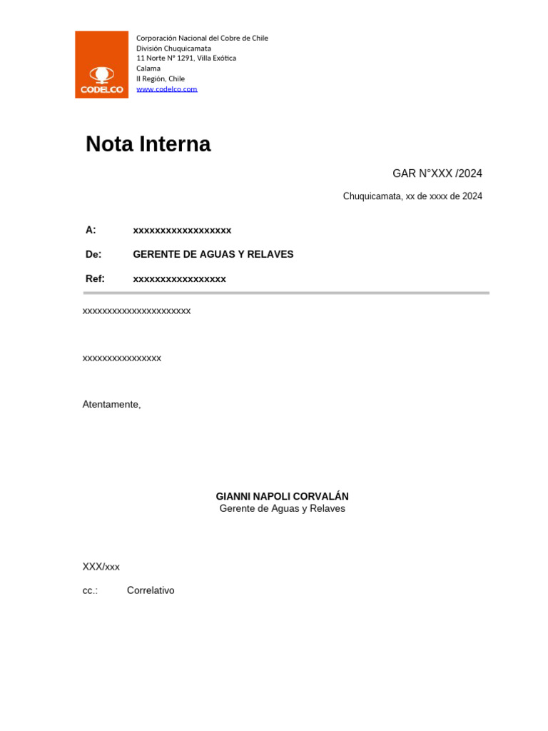 GAR XXX - 2024 Formato NI GAR 1 | PDF