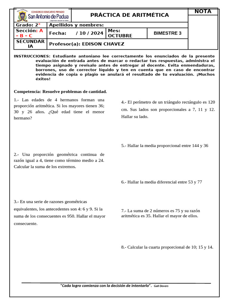 Práctica de 2do Sec | PDF