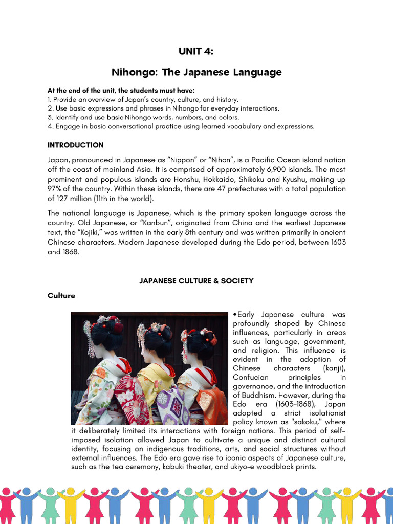 Unit 4 - Nihongo | PDF