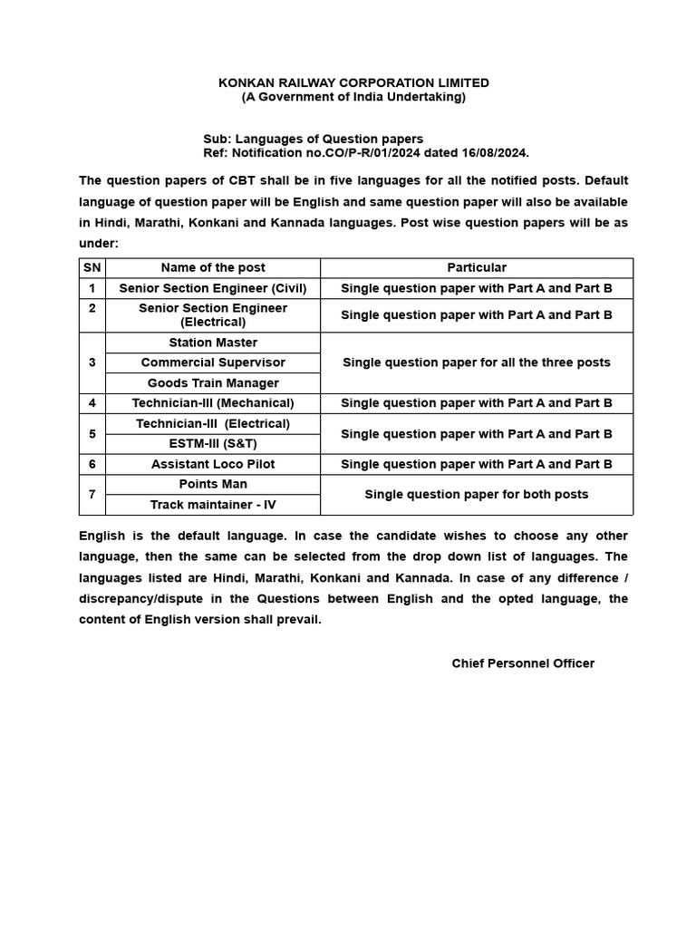 Multilingual Exam Options for KRCL | PDF
