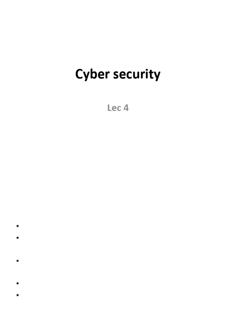 lec 4 | PDF | Information Security | Security