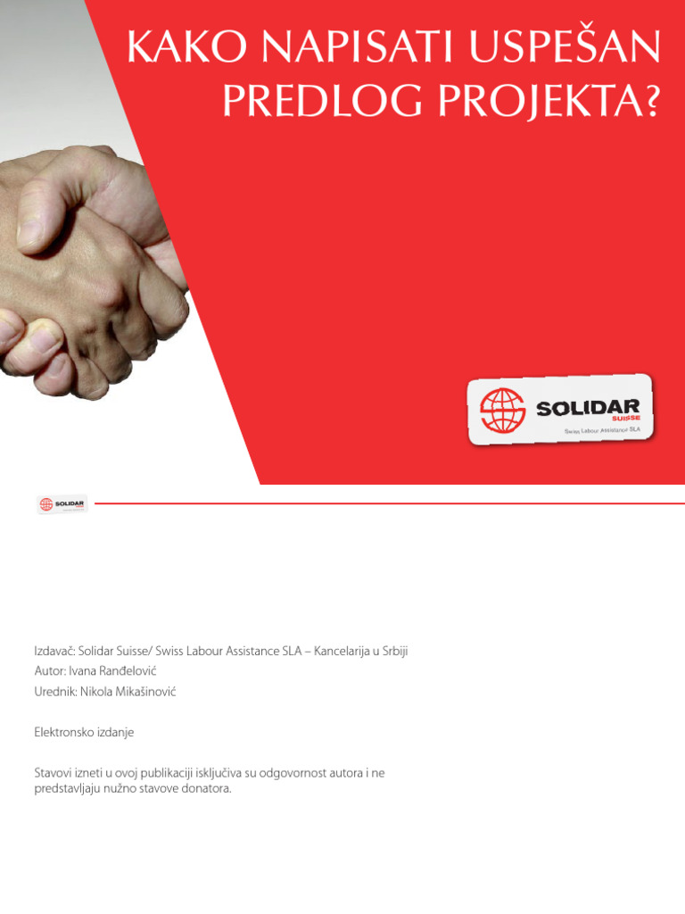 Pisanje Projekta Prirucnik Ssp1 | PDF