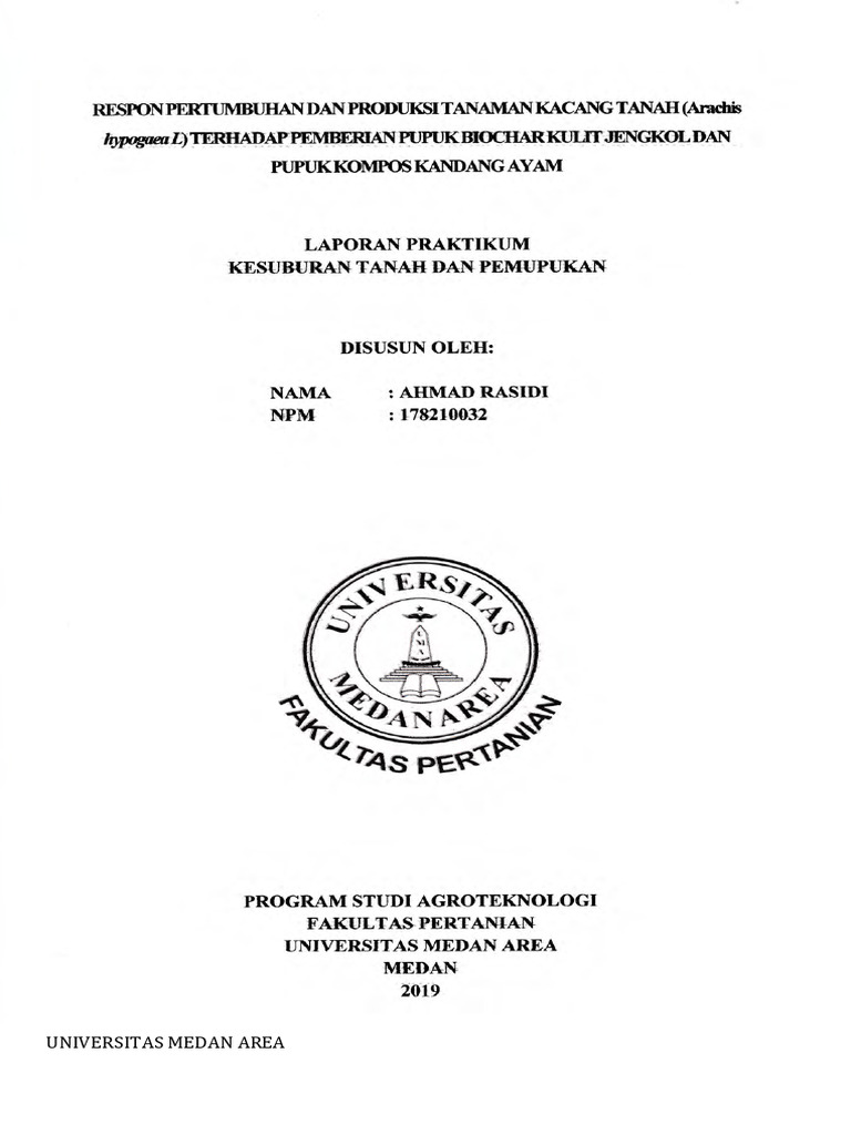 LKP - Ahmad Rasidi - Respon Pertumbuhan Dan Produksi Tanaman Kacang Tanah | PDF