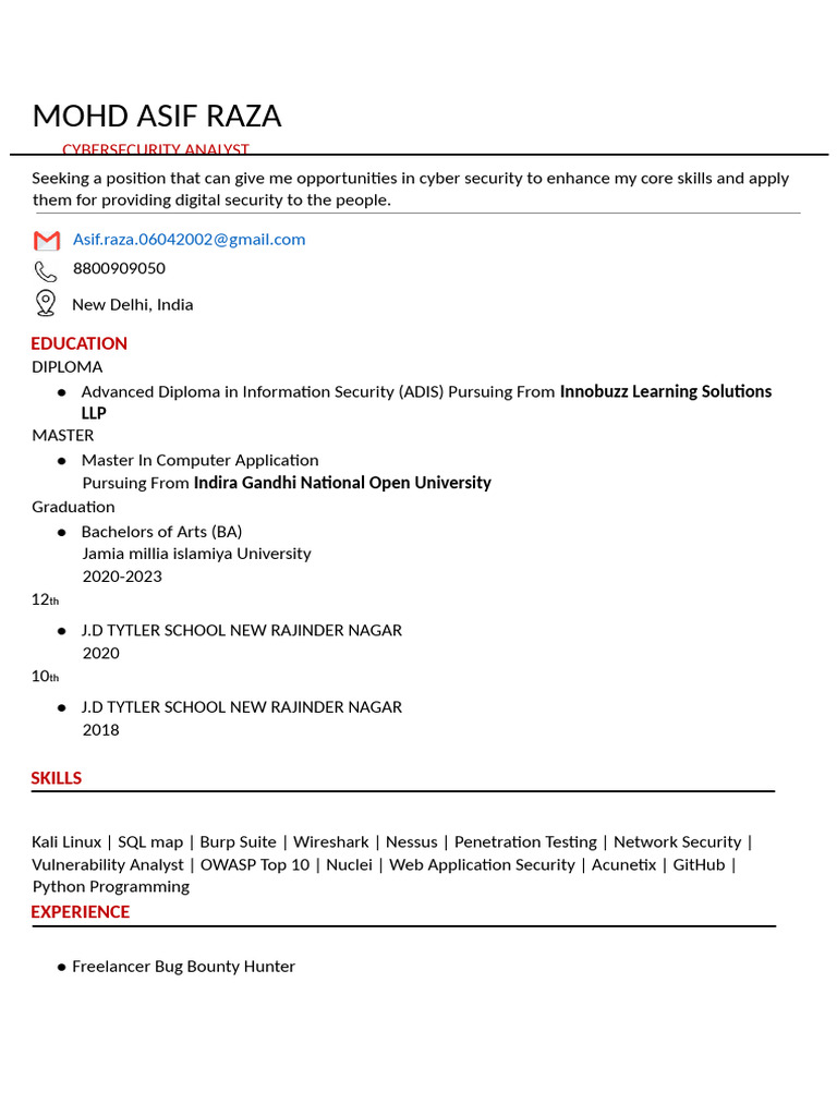 Asif Resume | PDF | Career & Growth | Technology & Engineering