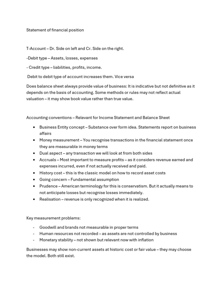 Statement of Financial Position | PDF | Debits And Credits | Depreciation