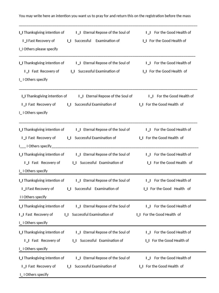 JUDITH WRITE Here An Intention You Want Us To Pray For | PDF
