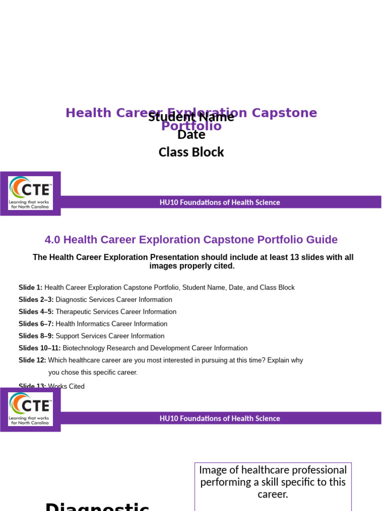 4.0 Health Career Exploration Capstone Portfolio | PDF | Public ...