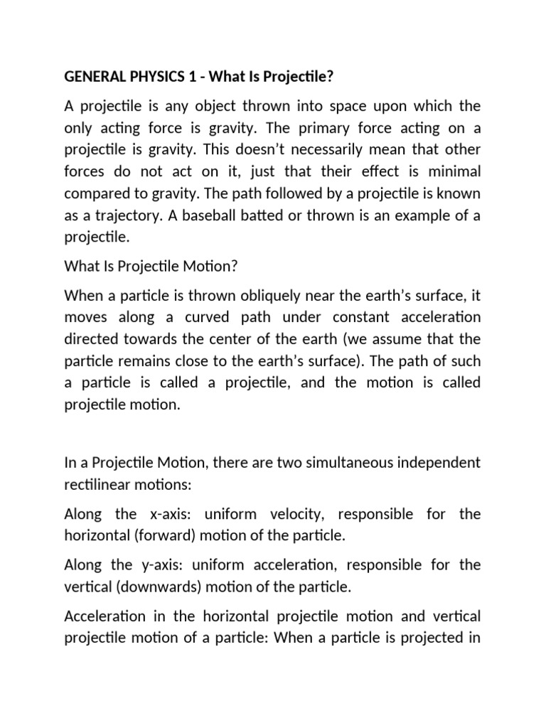 Gen Physics 1 Sample Problem On Projectile Motion | PDF | Acceleration | Applied And ...