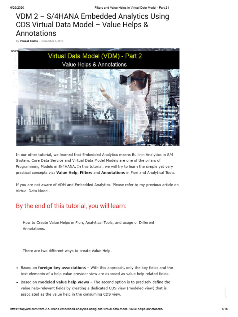 Value Help in CDS Virtual Data Model | PDF | Annotation | Cloud Computing