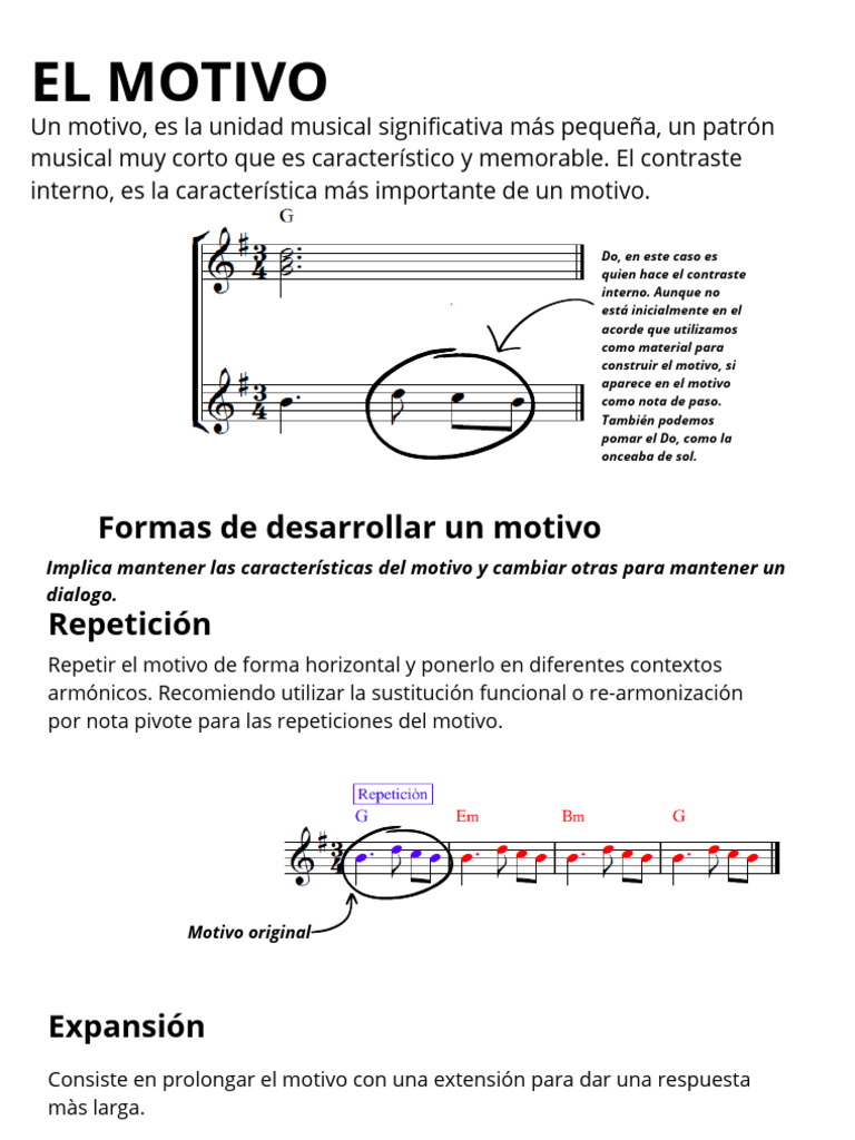 Desarrollo y Composición de Motivos Musicales | PDF | Ritmo ...