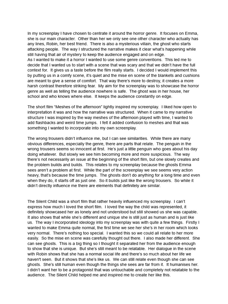 Film Evaluation | PDF | Horror Films | Plot (Narrative)