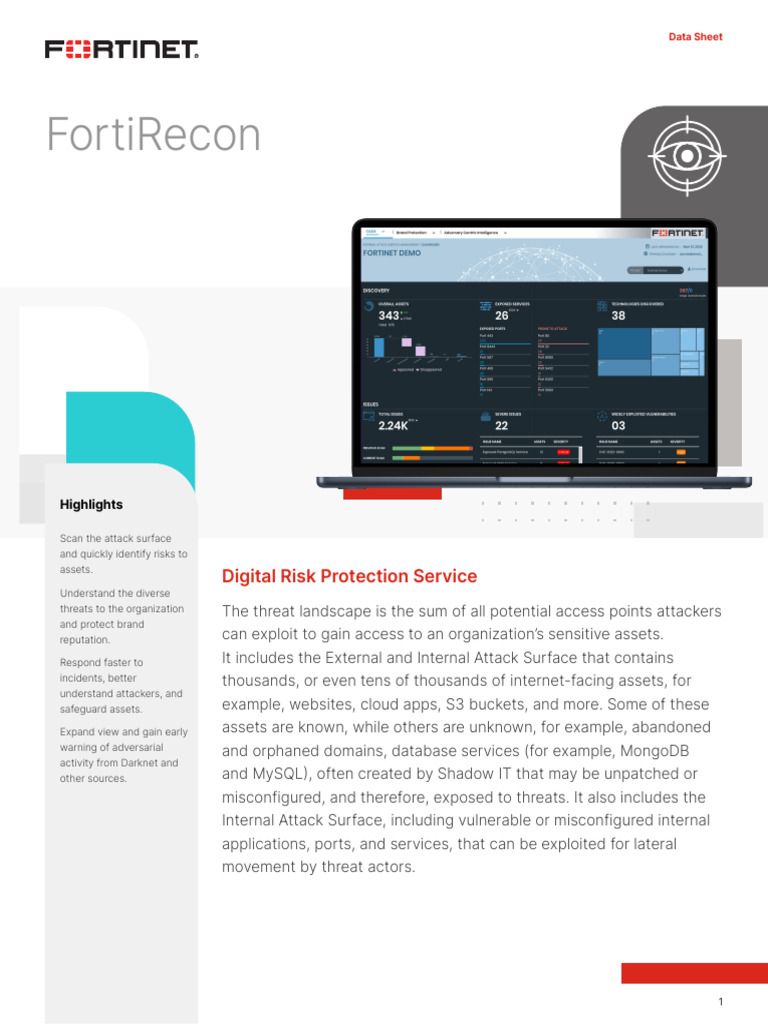 Datasheet Fortinet FortiRecon - Anglais | PDF | Security | Computer ...