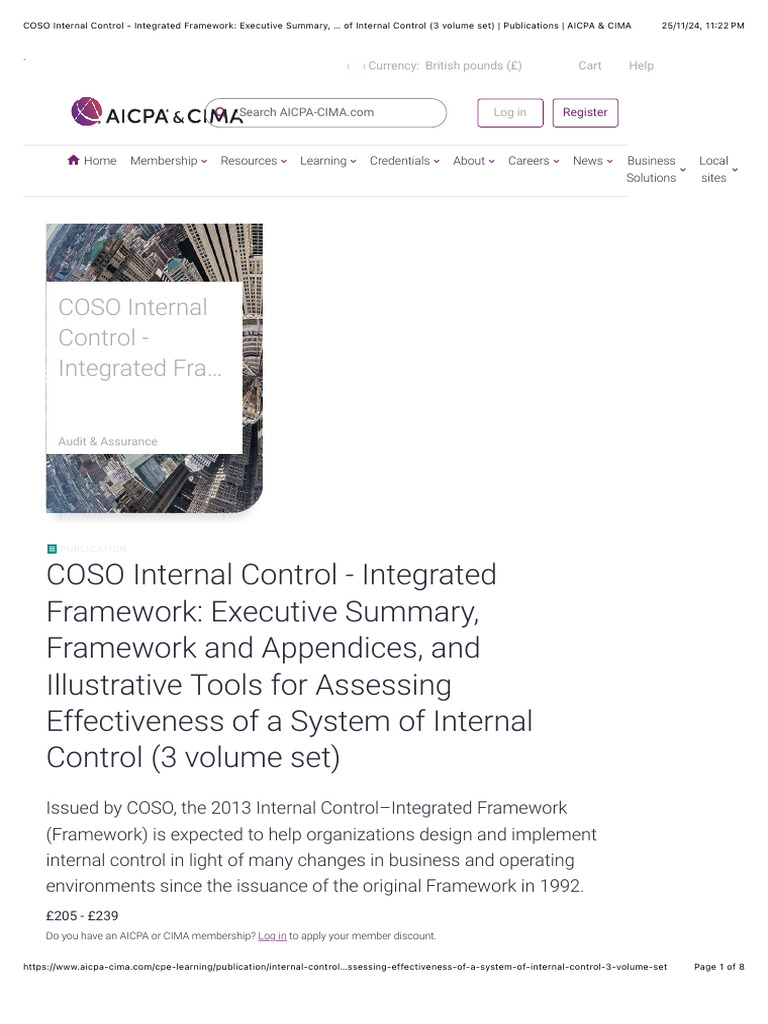 COSO Internal Control - Integrated Framework: Executive Summary ...