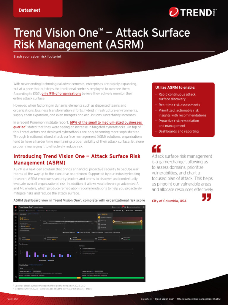 Datasheet TREND MICRO Trend Vision One - Attack Surface Risk Management ...
