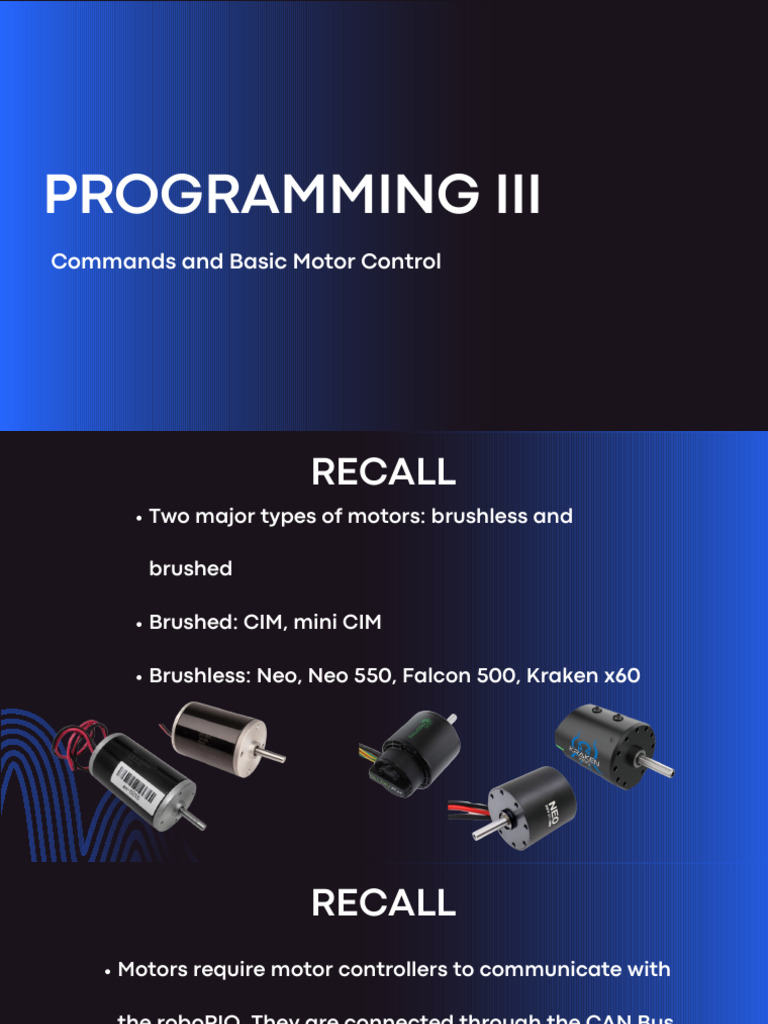 Programming III - Commands and Basic Motor Control | PDF | Inheritance (Object Oriented ...