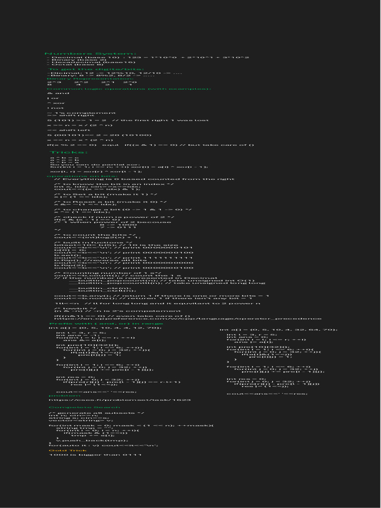 Bitmask Session | PDF | Notation | Lexicology