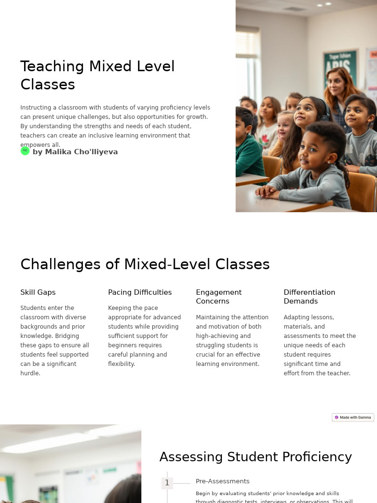 Teaching Mixed Level Classes | PDF | Differentiated Instruction | Educational Assessment