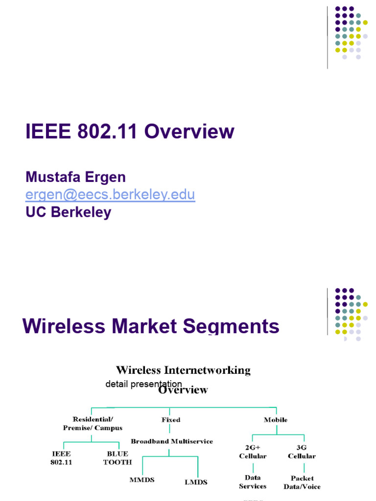 IEEE 802.11overview.ppt | PDF | Wireless Lan | Computer Network