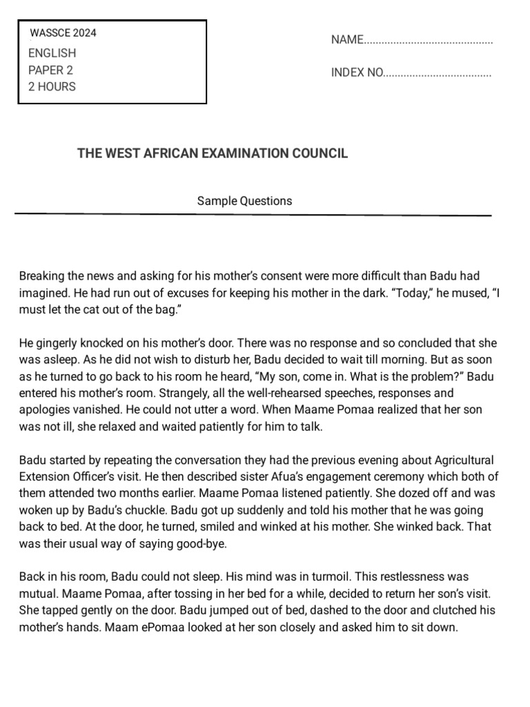 WASSCE 2023 Exam Insights | PDF