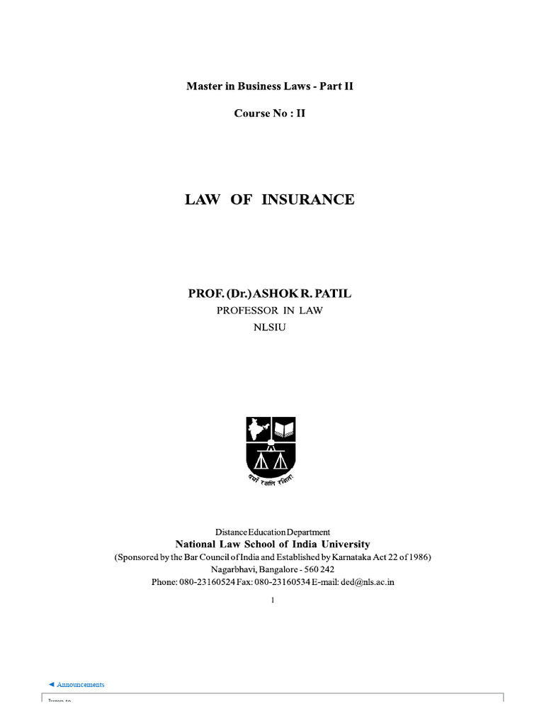 Insurance Law | PDF
