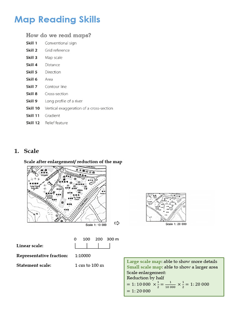 Geography Map Reading Skills Guide | PDF | Area | Shape