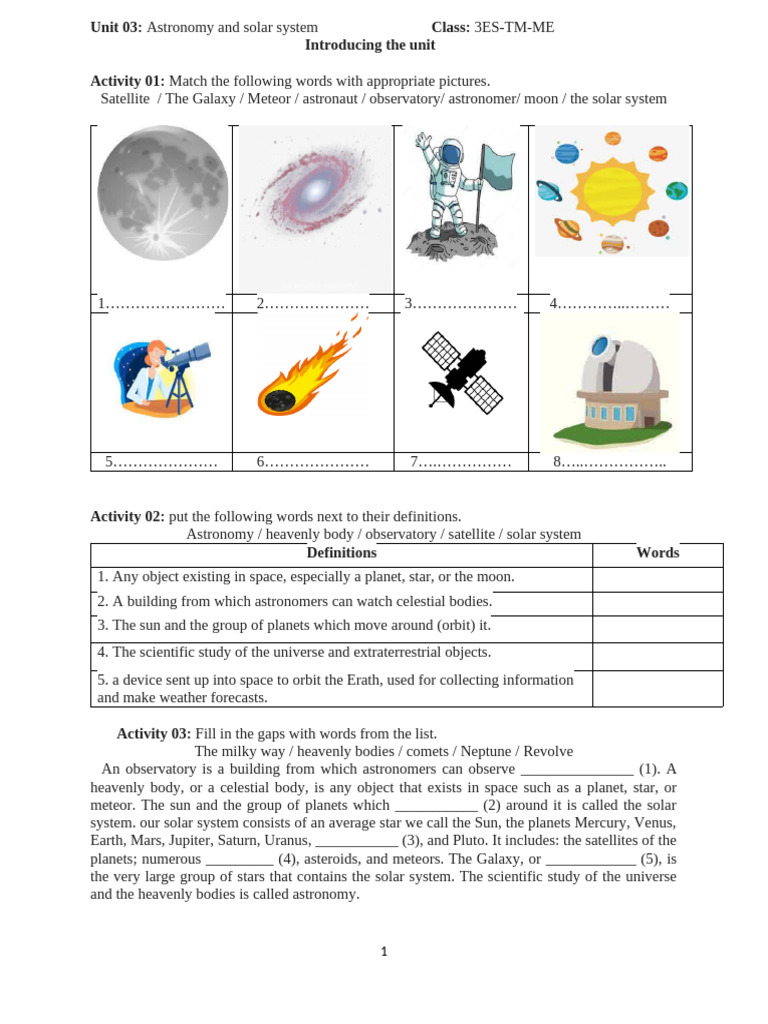 Astronomy and Solar System Intro | PDF | Social Science | Teaching ...