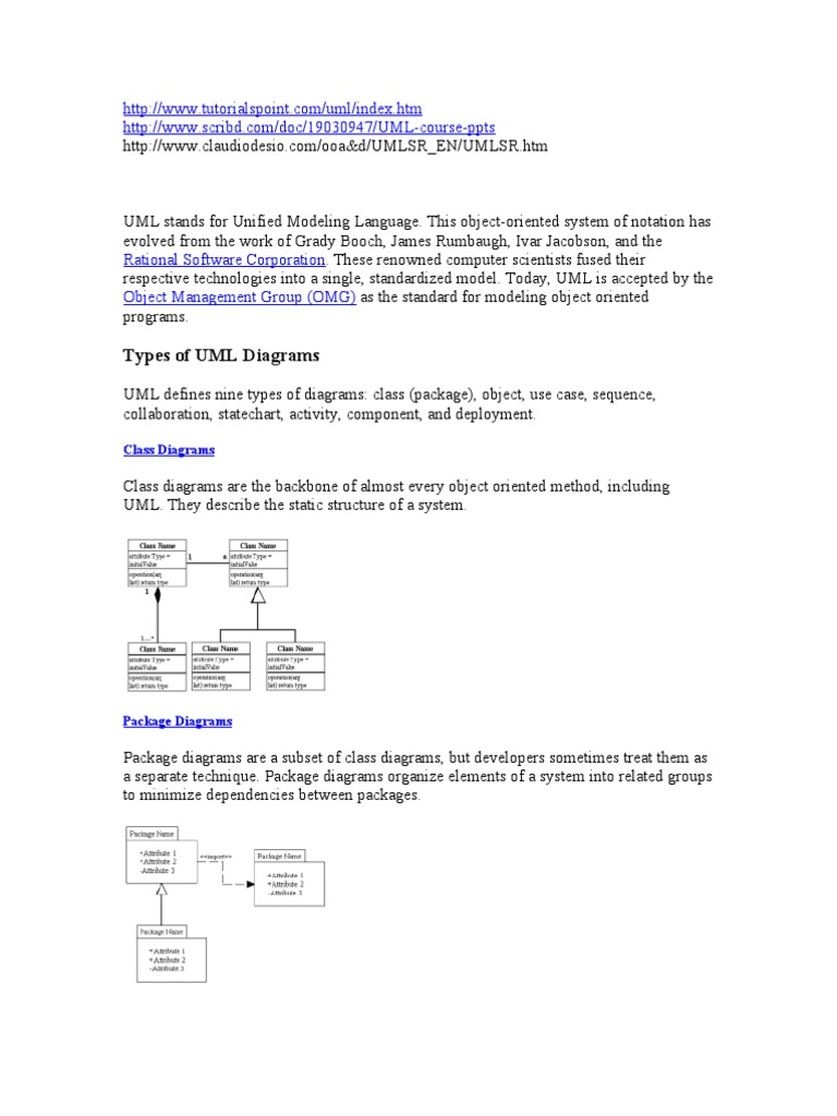 Types Of Uml Diagrams Pdf Class Computer Programming Unified Modeling Language