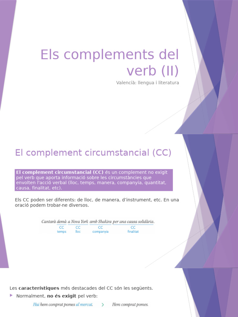S.2. T. 4. Els Complements Del Verb (II) | PDF