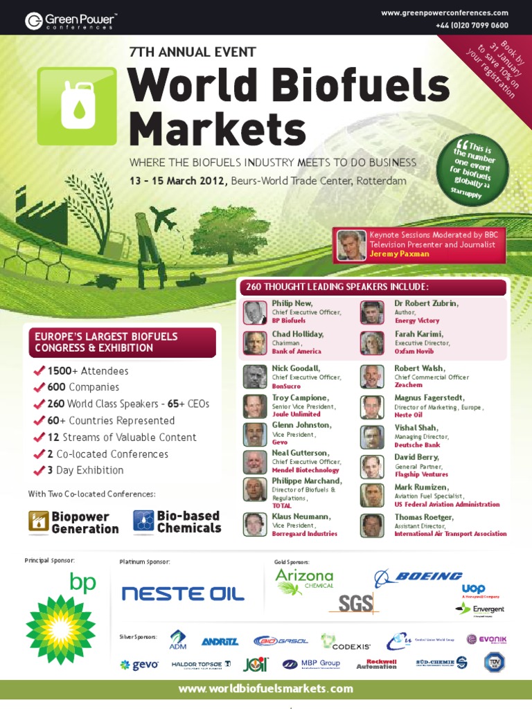 7Th Annual Event: Where The Biofuels Industry Meets To Do Business ...