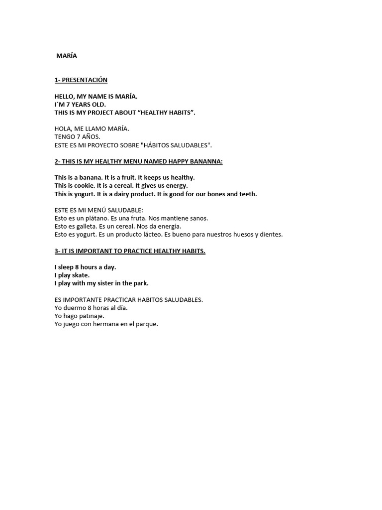 Ingles Healthy Eva y Maria-1 | PDF