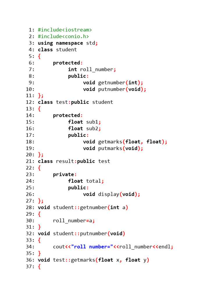 Multilevel Inheritance | PDF | Teaching Methods & Materials | Computers