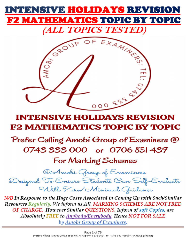 f2 Maths HTQ | PDF | Area | Triangle