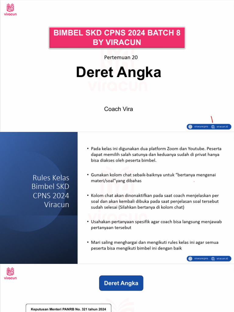 PPT Deret Angka - Viracun Batch 8 | PDF