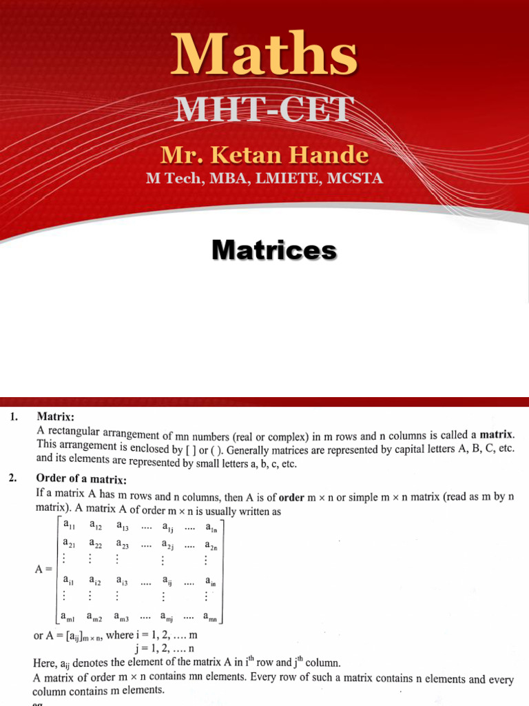 12-2 Matrices Theory | PDF