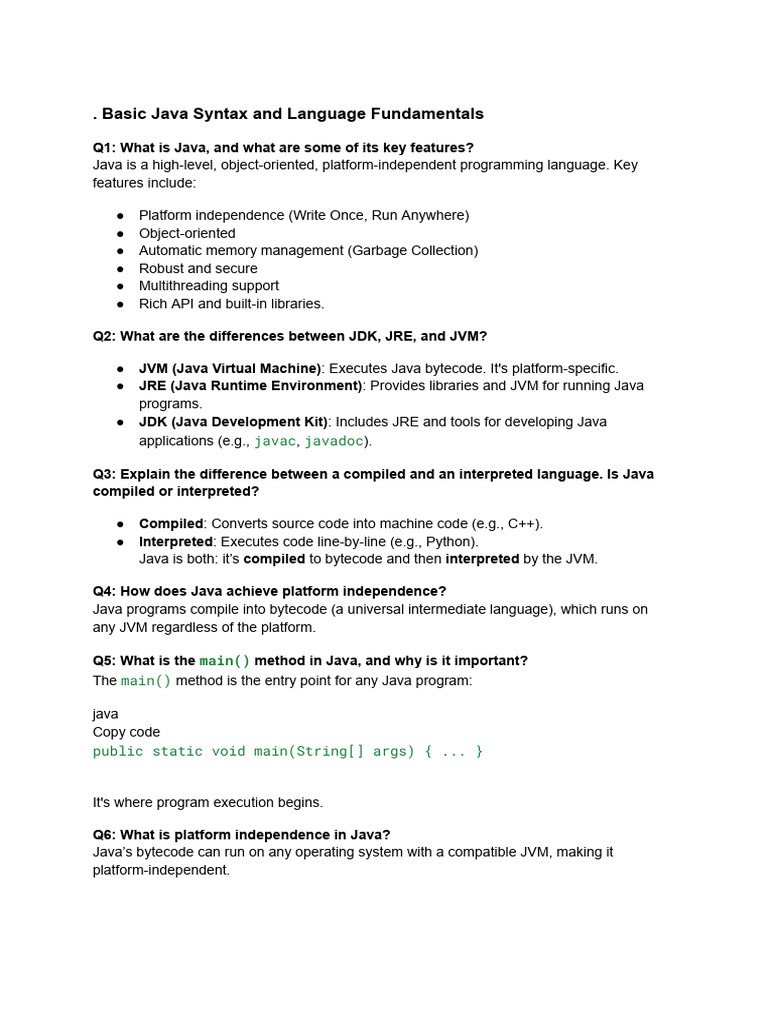 Java interview question | PDF | Method (Computer Programming) | Class ... Java interview question | PDF | Method (Computer Programming) | Class ...