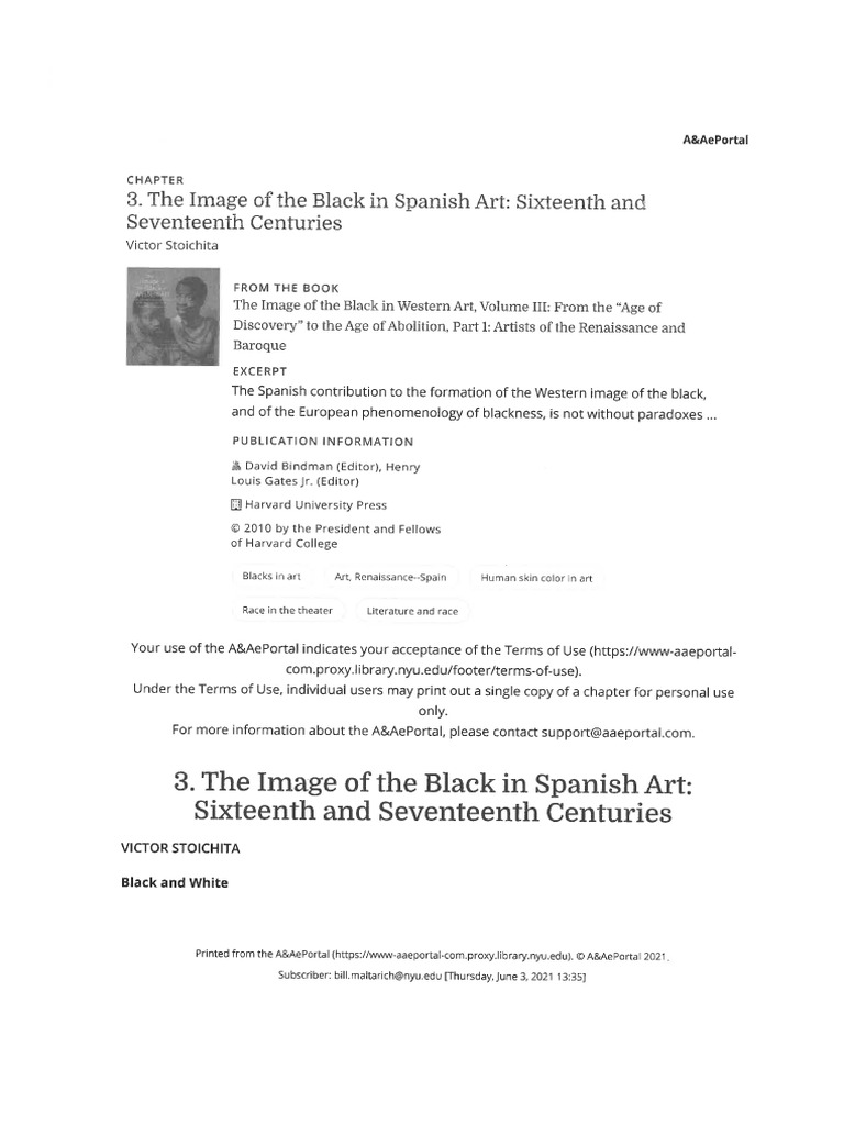 Stoichita The Image of The Black in Spanish Art | PDF