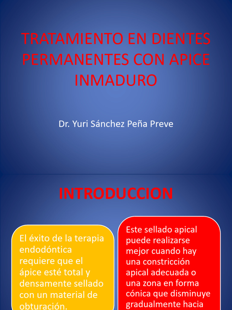 Tto de Dientes Permanentes Apice Inmaduro | PDF | Diente humano