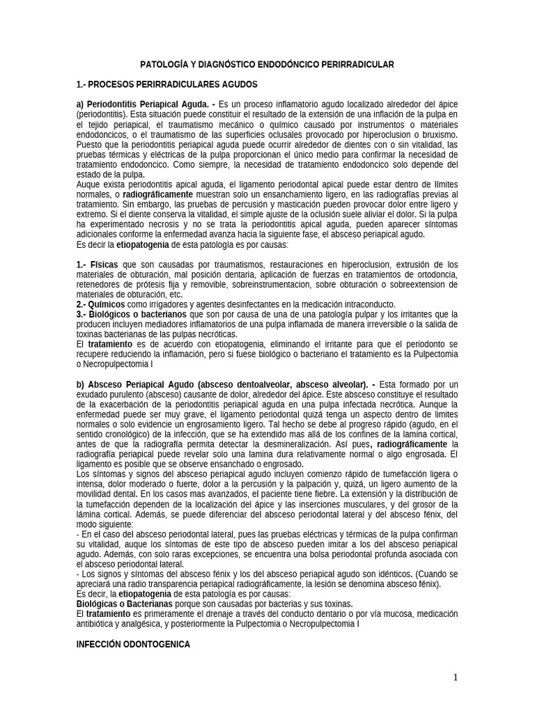 Work Paper 3 Patologia Perirradicular | PDF | Inflamación | Odontología
