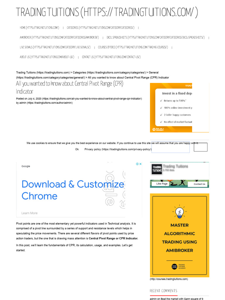 All You Wanted To Know About Central Pivot Range (CPR) Indicator | PDF ...
