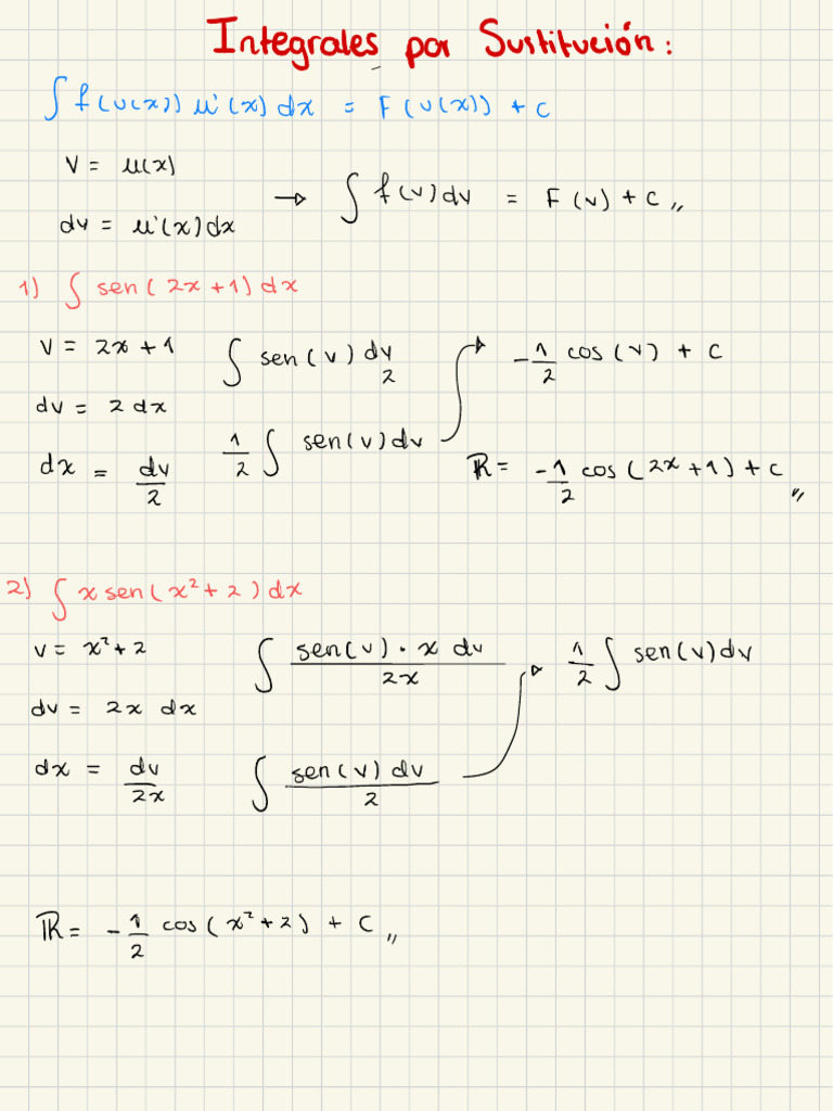 Integrales por Sustitución: Guía Práctica | PDF
